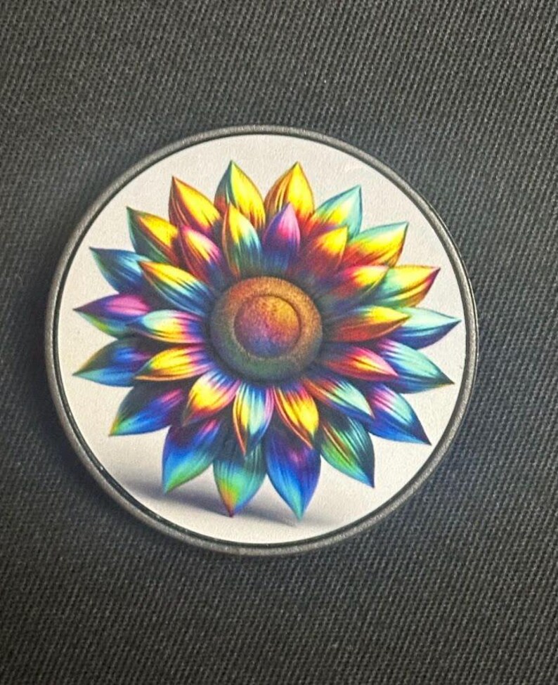 Sunflower Phone Grip, Rainbow Sunflower, Phone Accessory, Round Phone ...