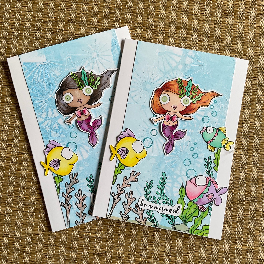 Handmade Mermaid Card, Mermaid Birthday Card, Blank Card, Girl's Card ...