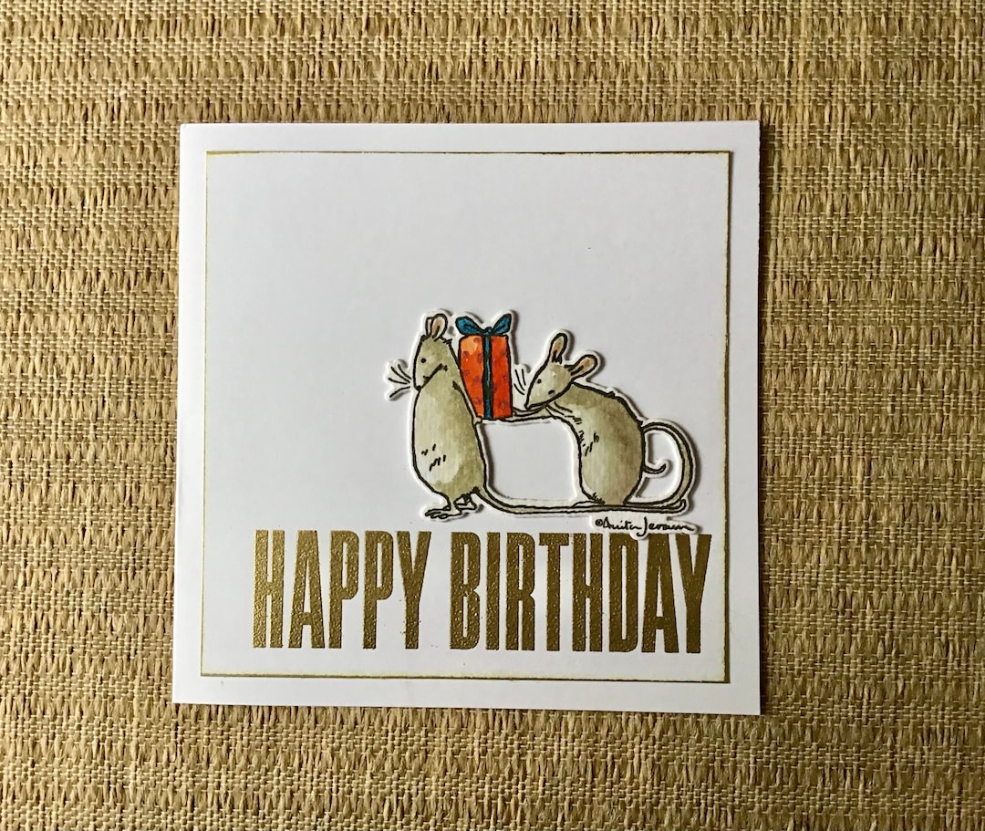 Fun Birthday Card, Mouse Birthday Card, Birthday Card for Her, Birthday ...