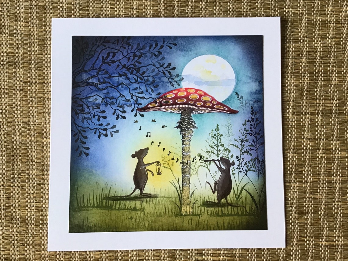 Mouse Birthday Card Magical Mouse Card Blank Mouse Card - Etsy