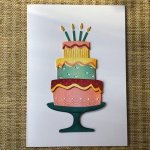 Cake Birthday Card, Handmade Birthday Card, Birthday Wishes Card - Etsy