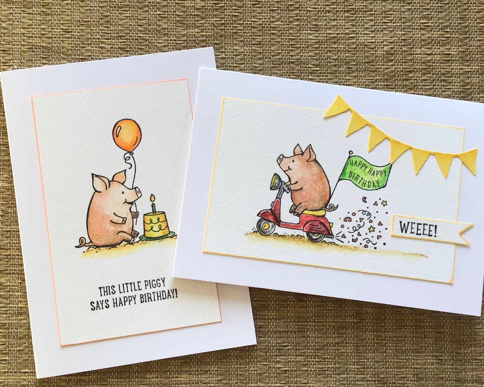 Cute Pig Birthday Card Handmade Pig Birthday Card - Etsy