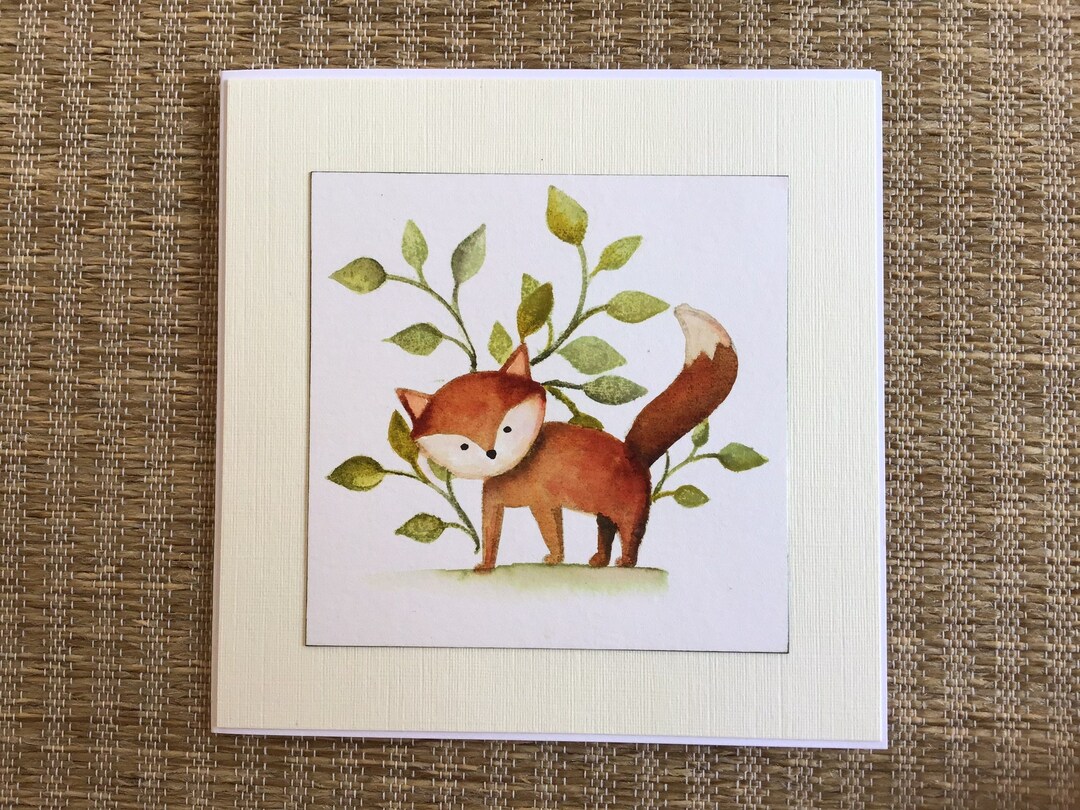 Cute Fox Card, Handmade Card, Fox Birthday Card, Fox Blank Card - Etsy