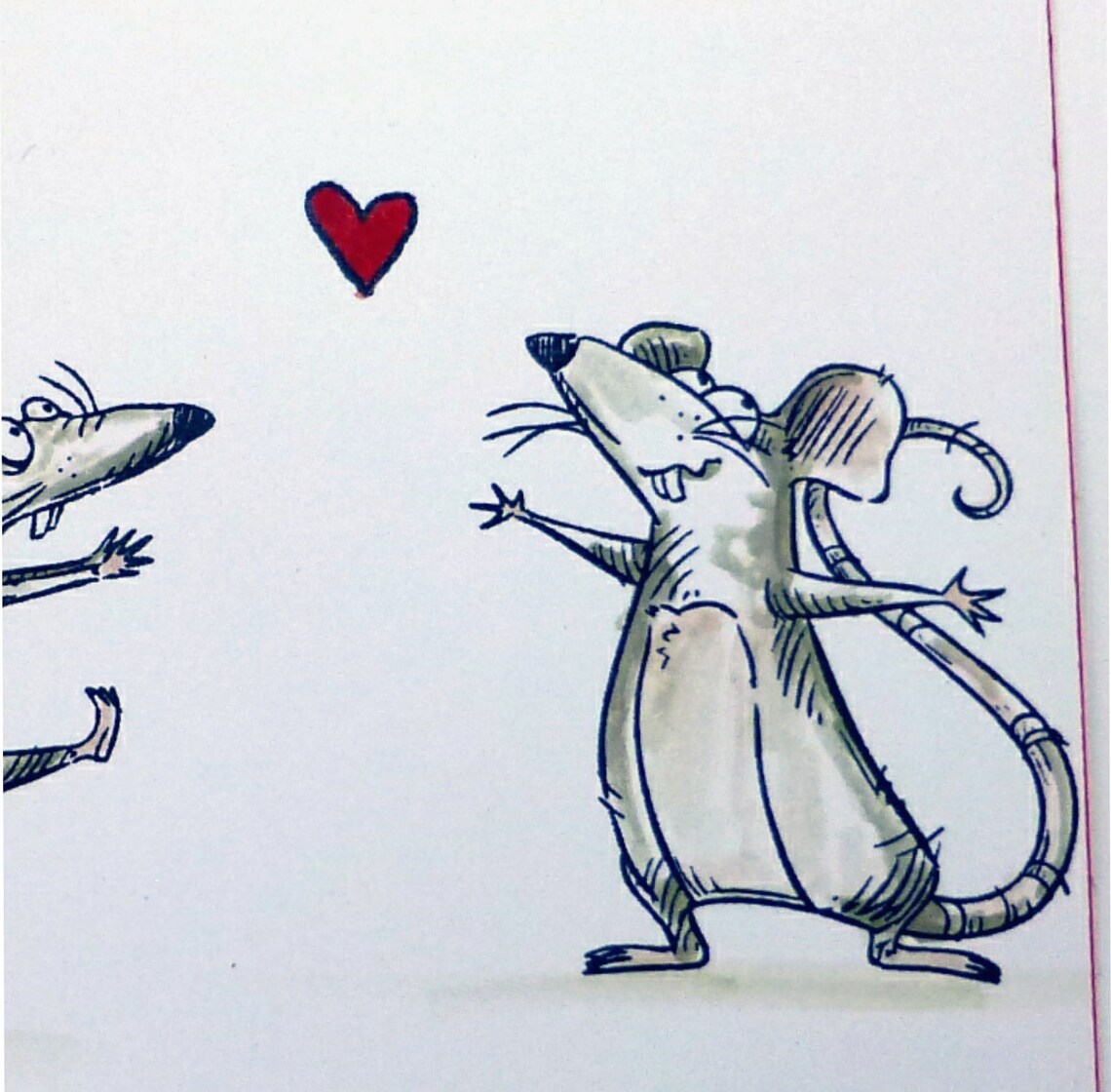 Handmade Rat Card Rat Love Card Mouse Card Valentine Card - Etsy