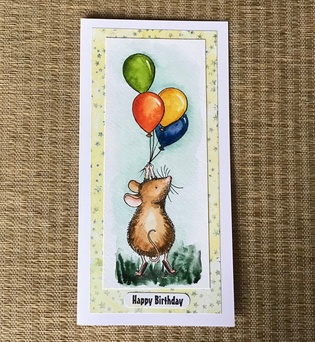 Handmade Birthday Card, Mouse Birthday Card, Girl’s Birthday Card ...