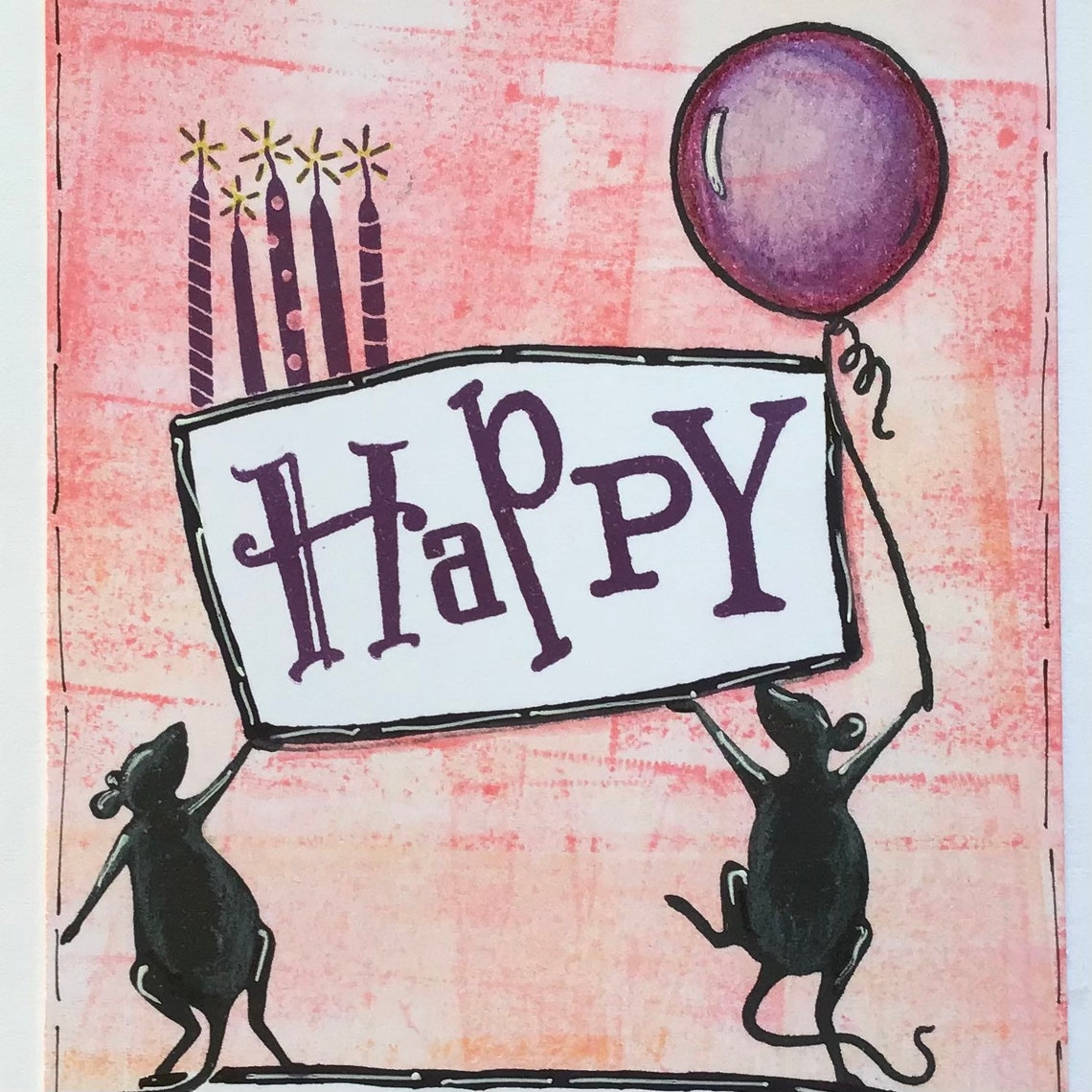 Handmade Birthday Card Mouse Birthday Card Girls Birthday - Etsy