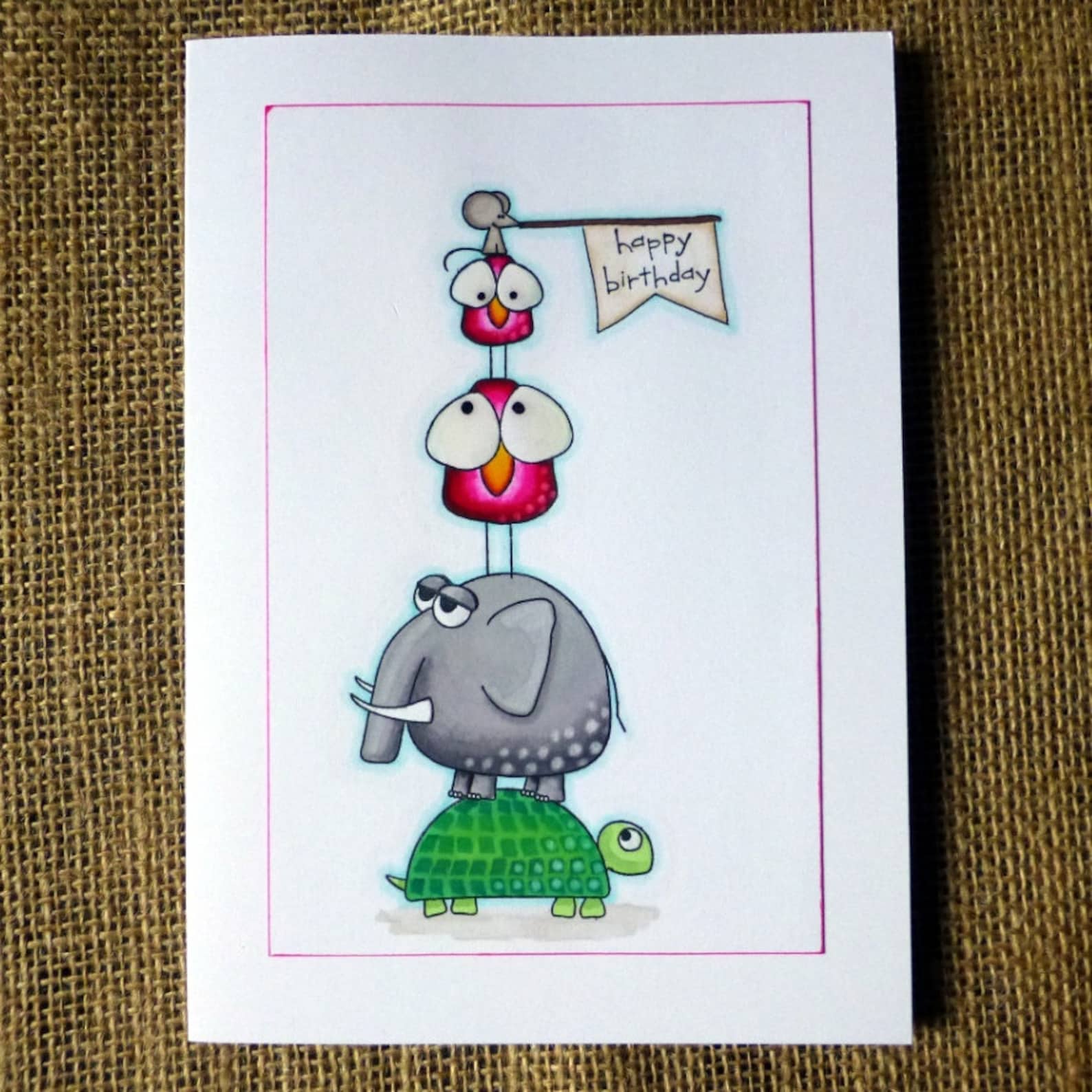 Birthday card handmade card funny birthday card animal | Etsy