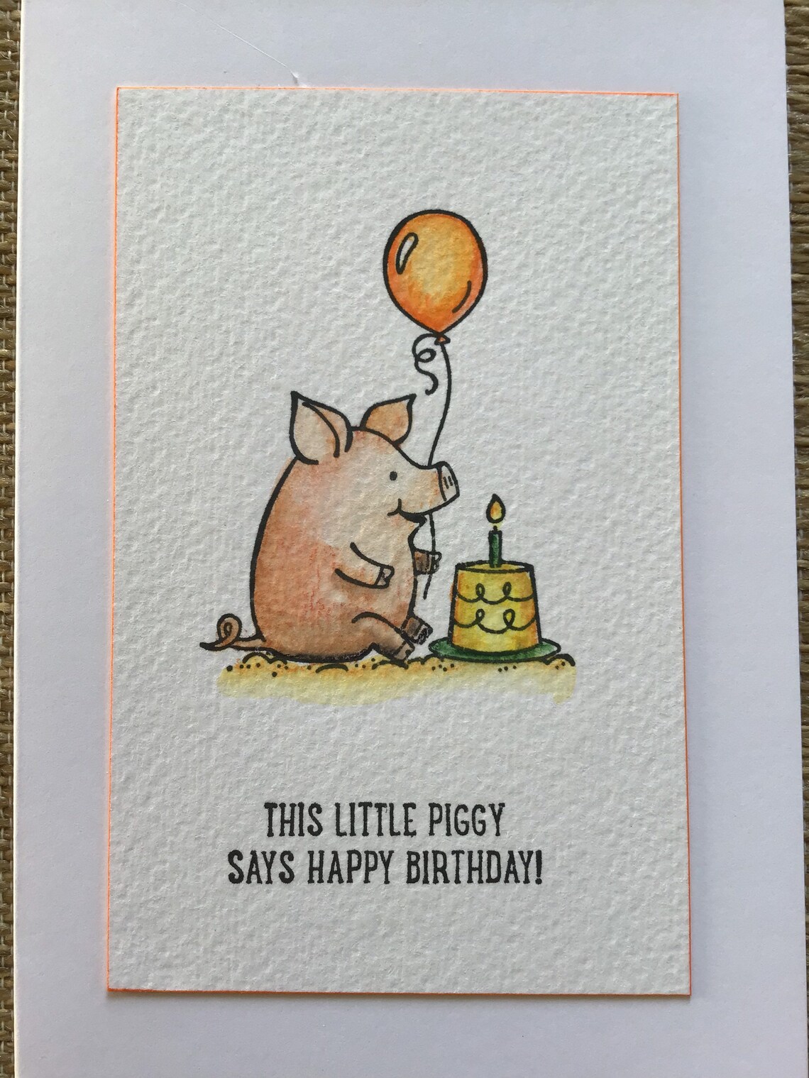 Cute Pig Birthday Card Handmade Pig Birthday Card - Etsy