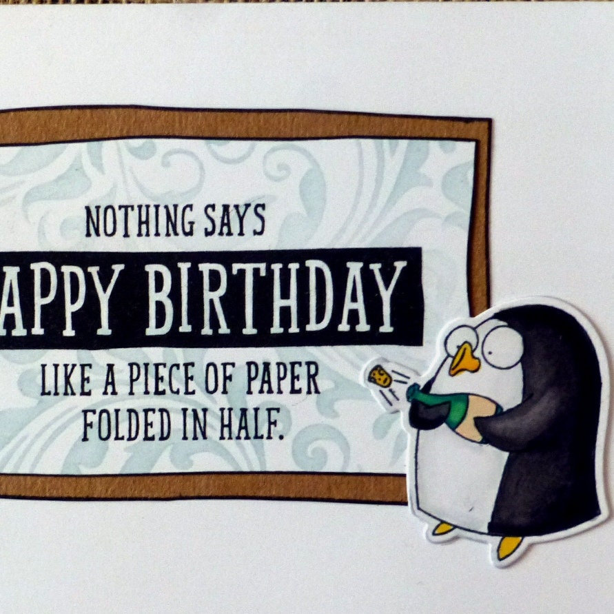 Funny Birthday Card Penguin Birthday Card Birthday Card for - Etsy