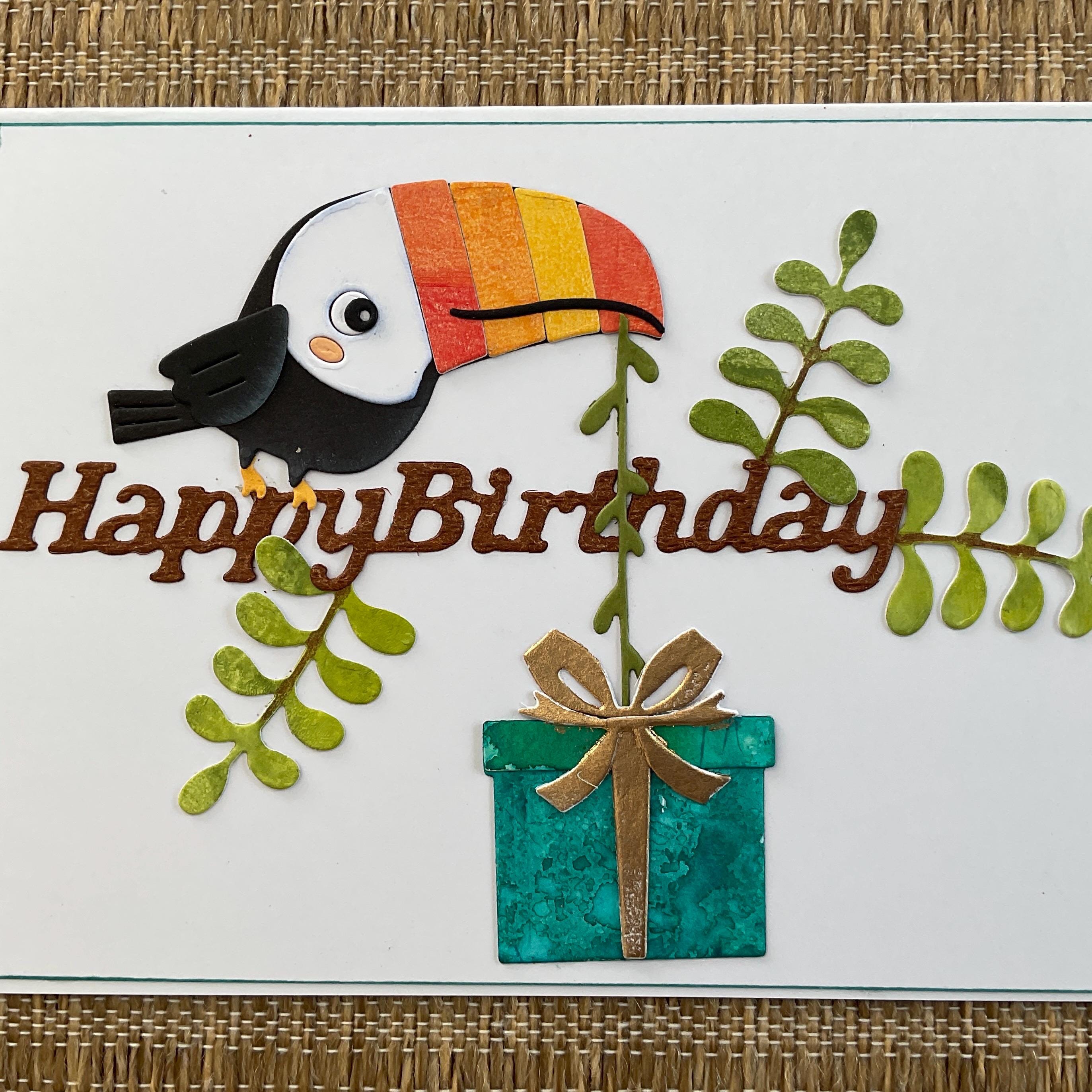 Handmade Toucan Birthday Card: Inked Paper Design - Etsy