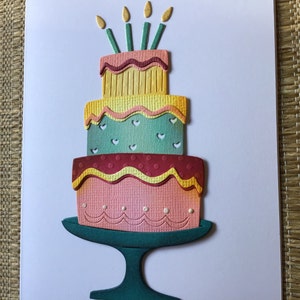 Cake Birthday Card, Handmade Birthday Card, Birthday Wishes Card - Etsy