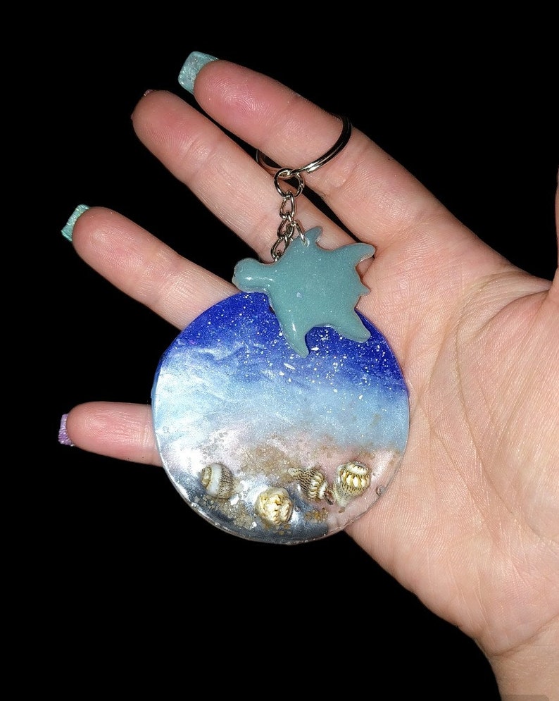 Ocean Themed Resin Keychains Gift for Her/him Mom Birthdays Teachers ...