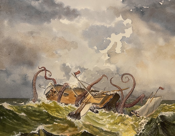 Kraken Attacking Ship