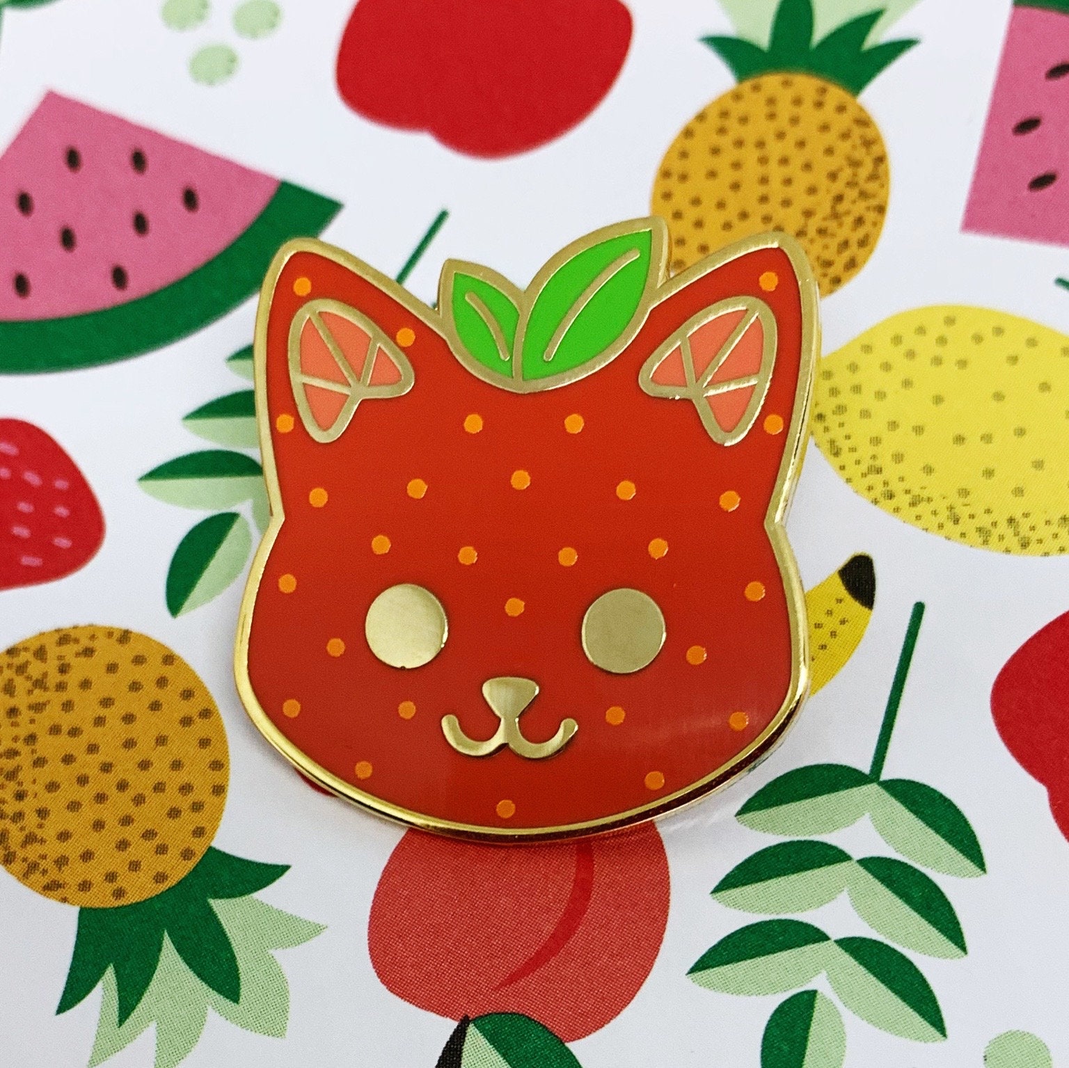 Fruity Cat Enamel Pins Blood Orange Lapel Pin Ita Bag - Etsy