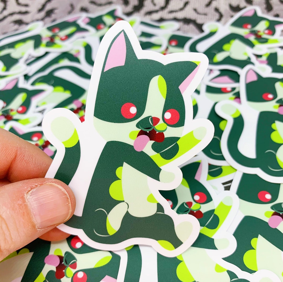 Zombie Cat 3 Vinyl Sticker Kawaii Chibi - Etsy