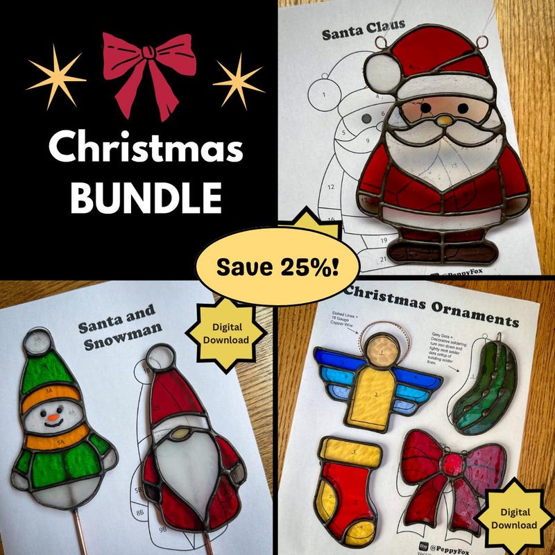 Stain Glass Pickle Santa - Etsy