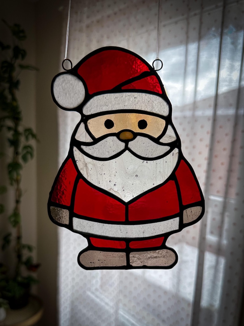 Stained Glass Pattern - DIGITAL FILE (pdf & Png) - Santa Claus ...