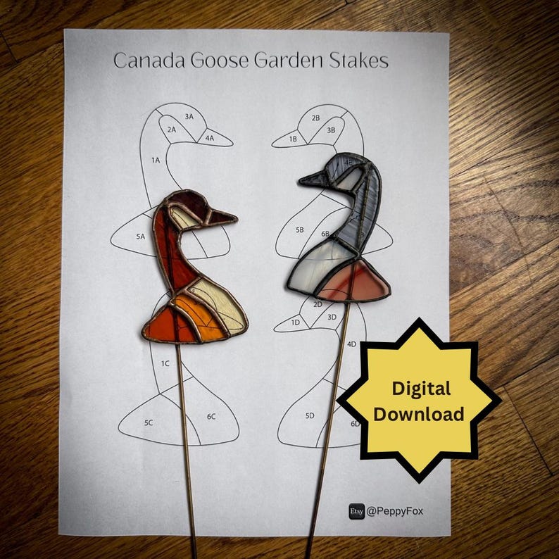 Stained Glass Pattern - DIGITAL FILE (pdf Png) - Canada Goose Plant ...