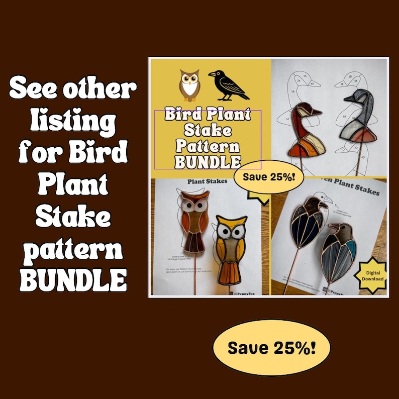 Stained Glass Pattern - DIGITAL FILE (pdf Png) - Cardinal Plant Garden ...
