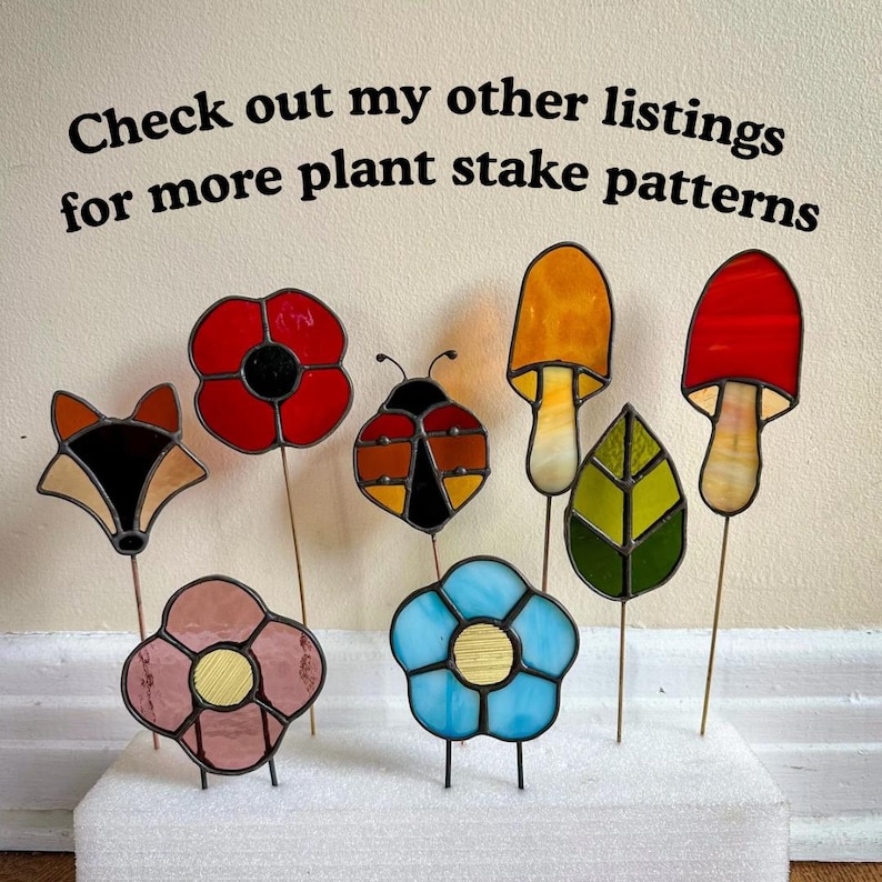 Stained Glass Pattern - DIGITAL FILE (pdf Png) - Flower Garden/plant ...