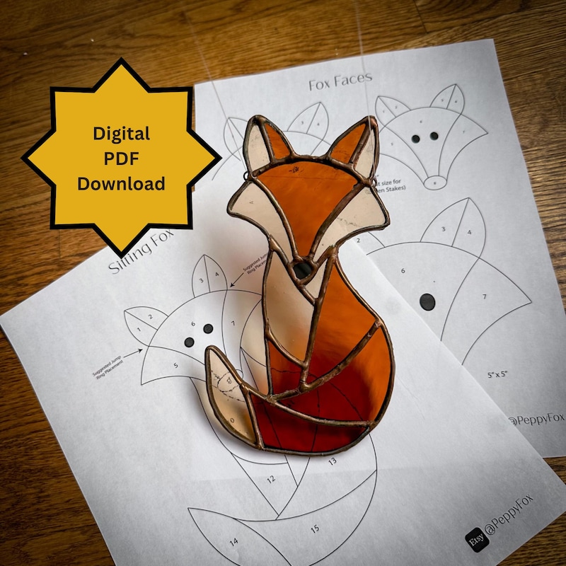 Stained Glass Fox - Etsy