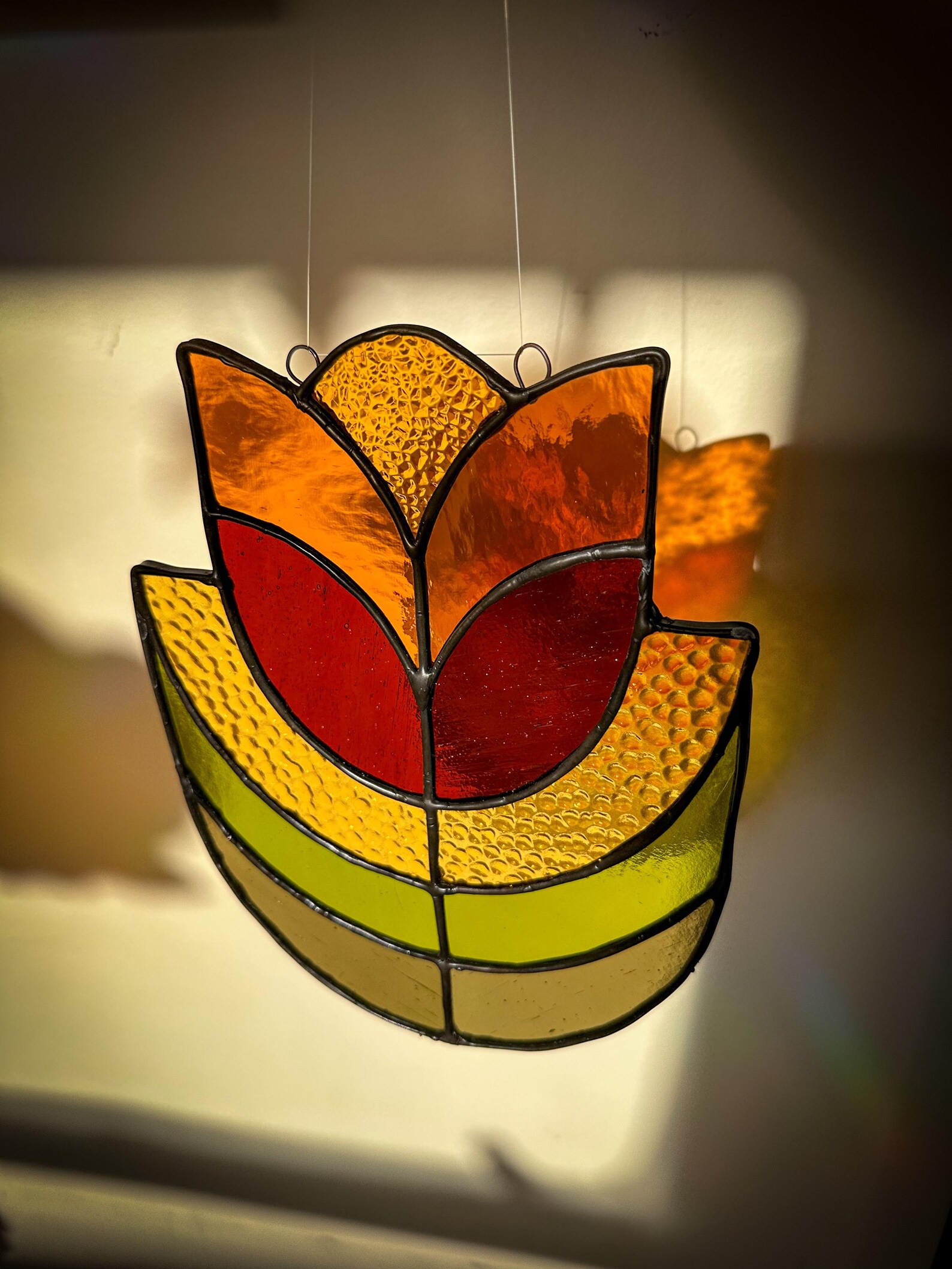 Stained Glass Pattern - DIGITAL FILE (pdf Png) - Tulip Flower Rainbow ...