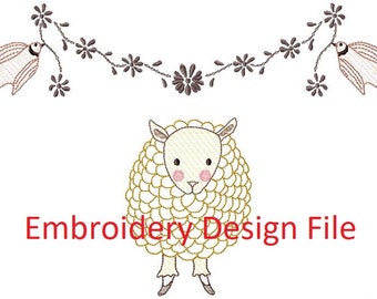 Sheep Machine Embroidery Design Lamb Embroidery Designs Mini - Etsy