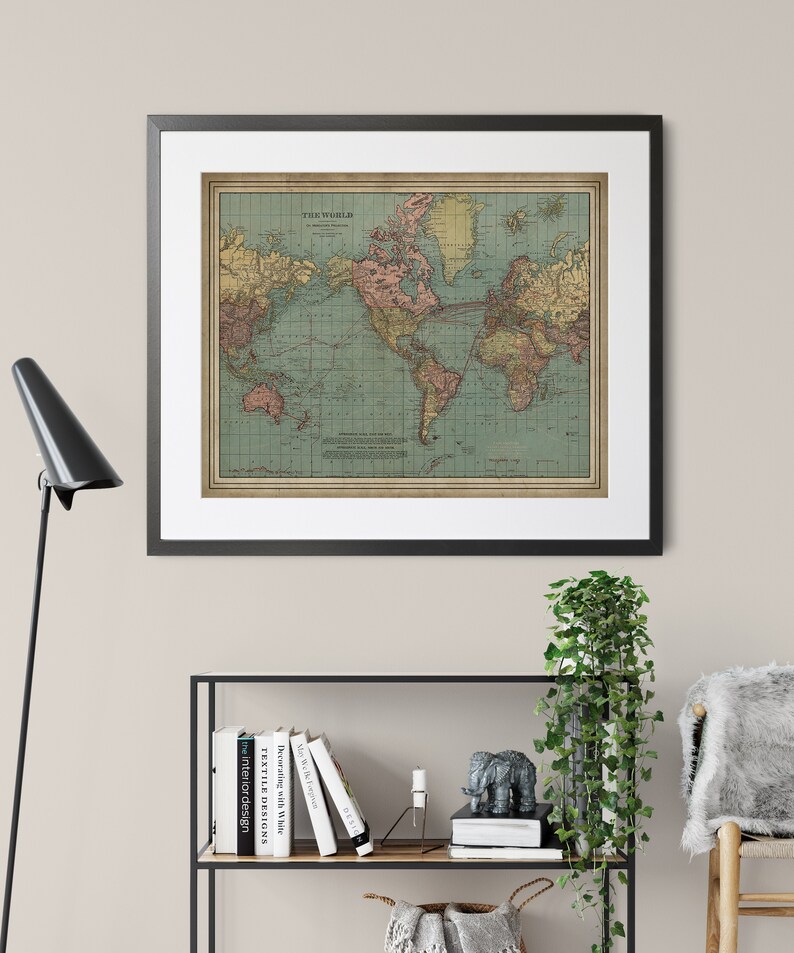 1912 World Map Print Vintage Map Art Antique Map Old Map - Etsy