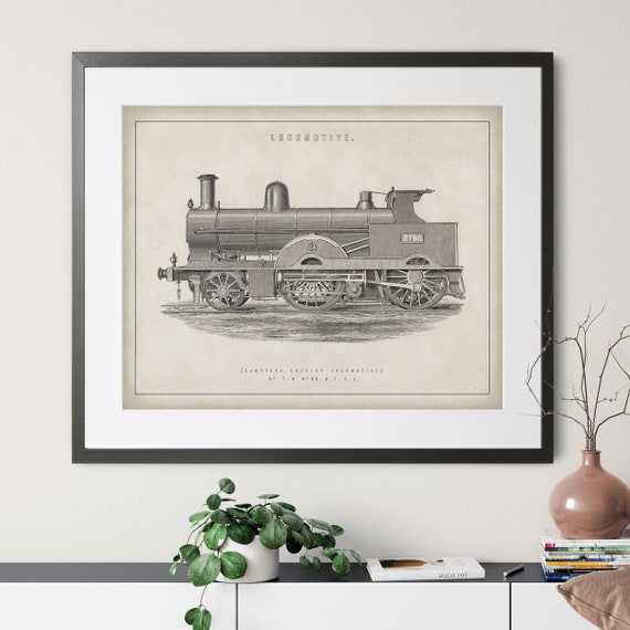 1891 Antique Locomotive Print Vintage Train Art Compound | Etsy