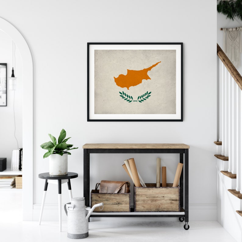 Cyprus Flag Art Cyprus Flag Print Flag Poster Country - Etsy