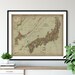 1897 Japan Map Print, Vintage Map Art, Antique Map, Office Wall Art ...