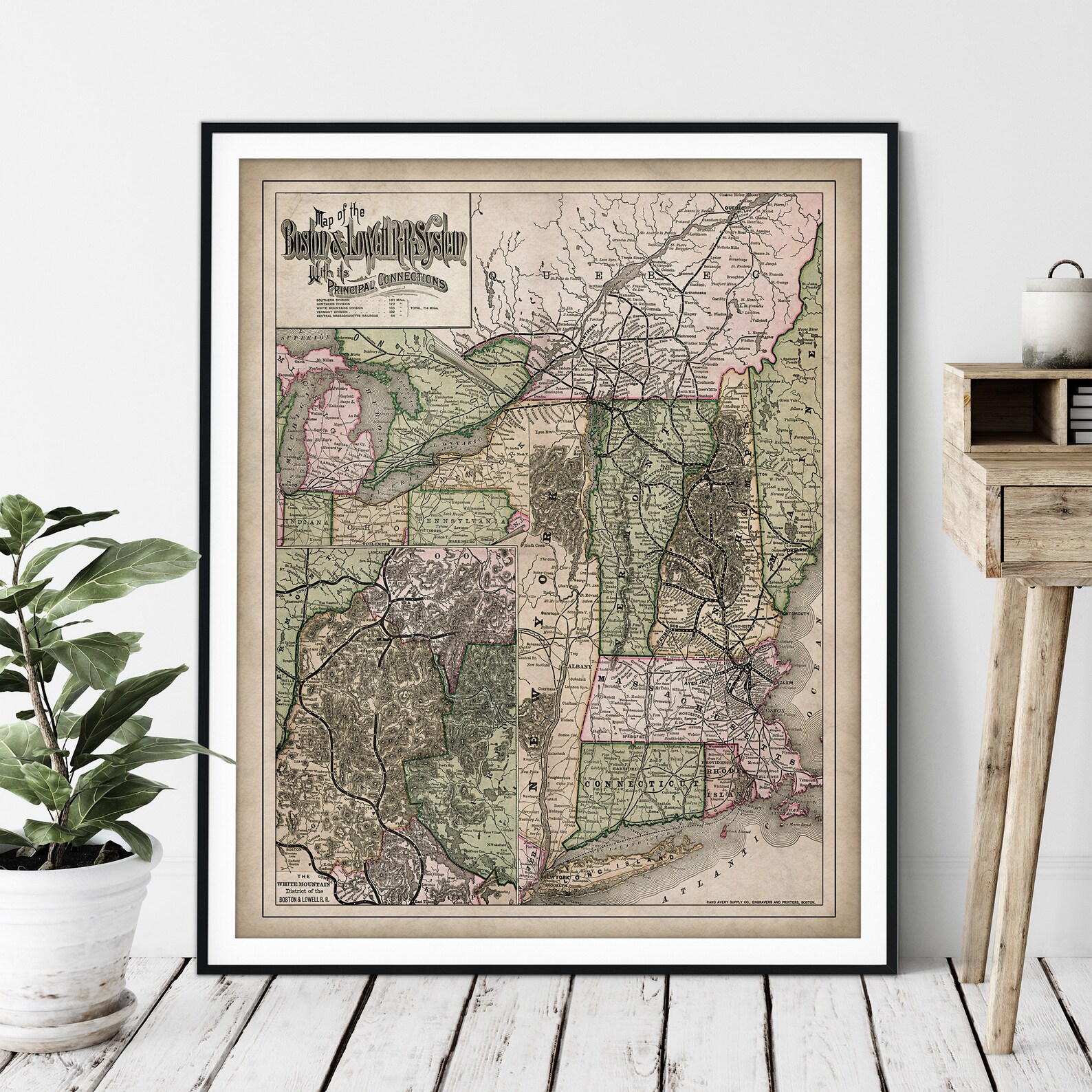 1890 Railroad System Map Print Vintage Railway Map Art - Etsy