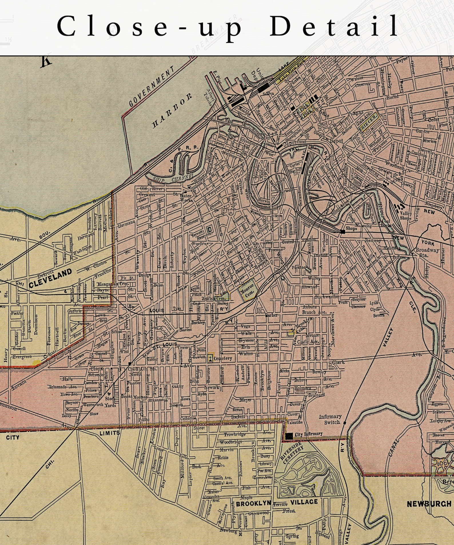 1891 Cleveland Ohio Map Print Vintage Map Art Antique - Etsy