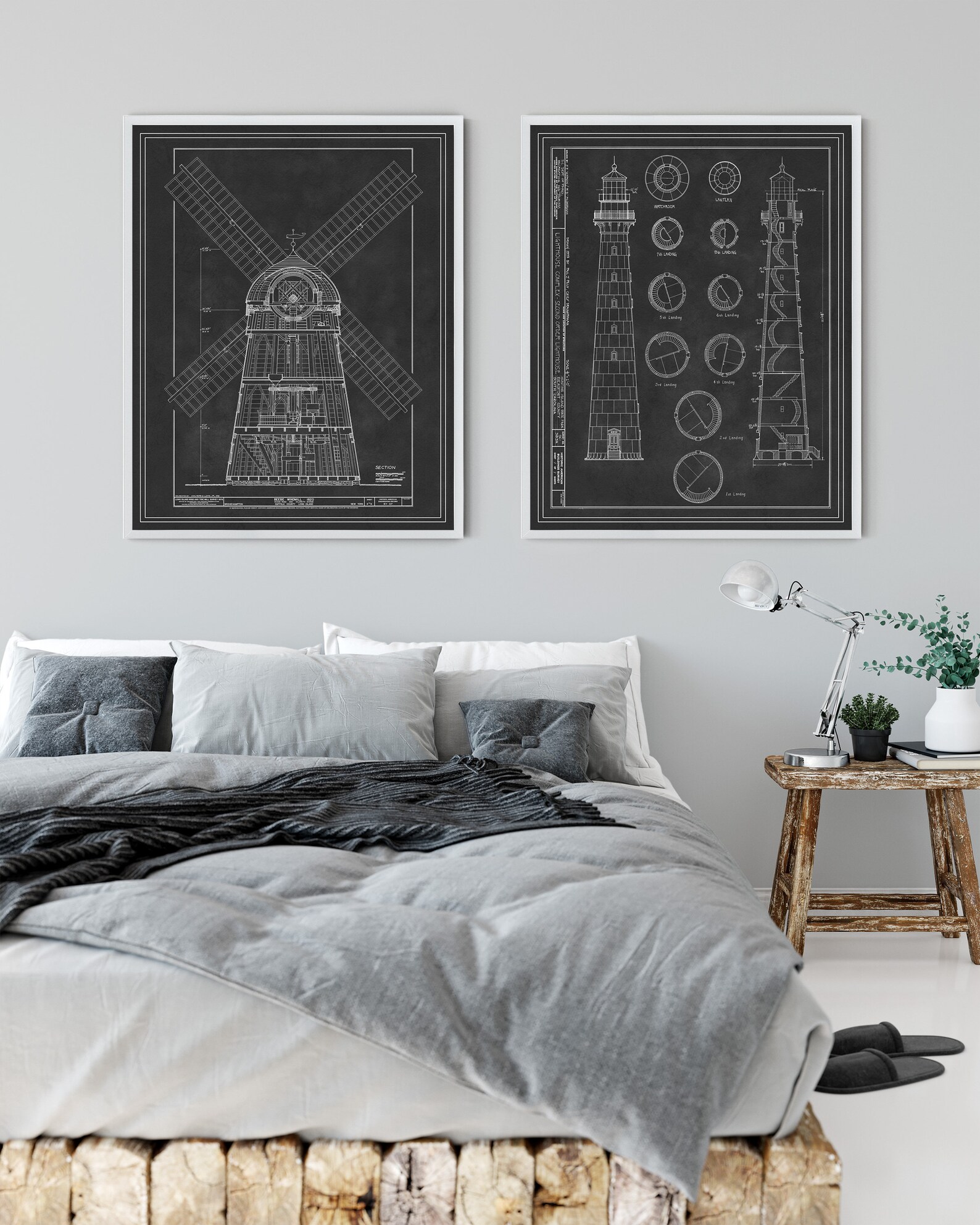 Beebe Windmill Elevation Print Windmill Art Hamptons Wall | Etsy