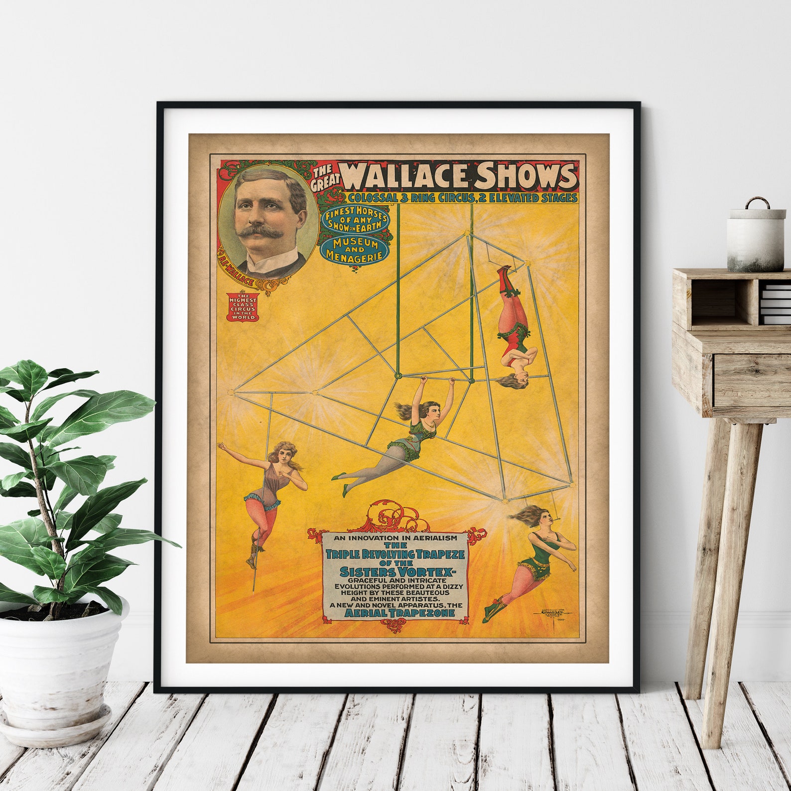 1898 Vintage Trapeze Artist Print: Antique Circus Acrobat Poster Art - Etsy