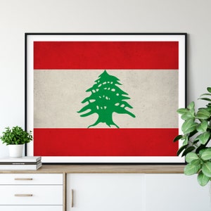 Lebanon Flag Art, Lebanon Flag Print, Lebanese Flag Poster, Country ...