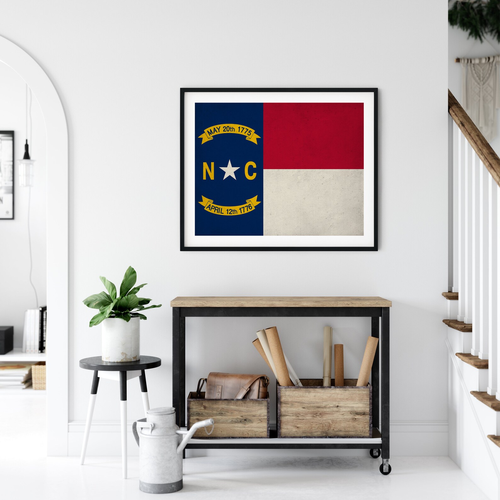 North Carolina Flag Art North Carolina Flag Print Flag | Etsy