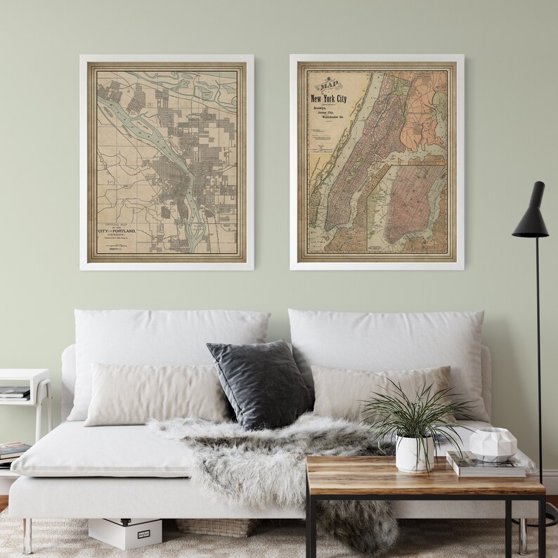 1901 Portland Oregon Map Print Vintage Portland Map Art | Etsy