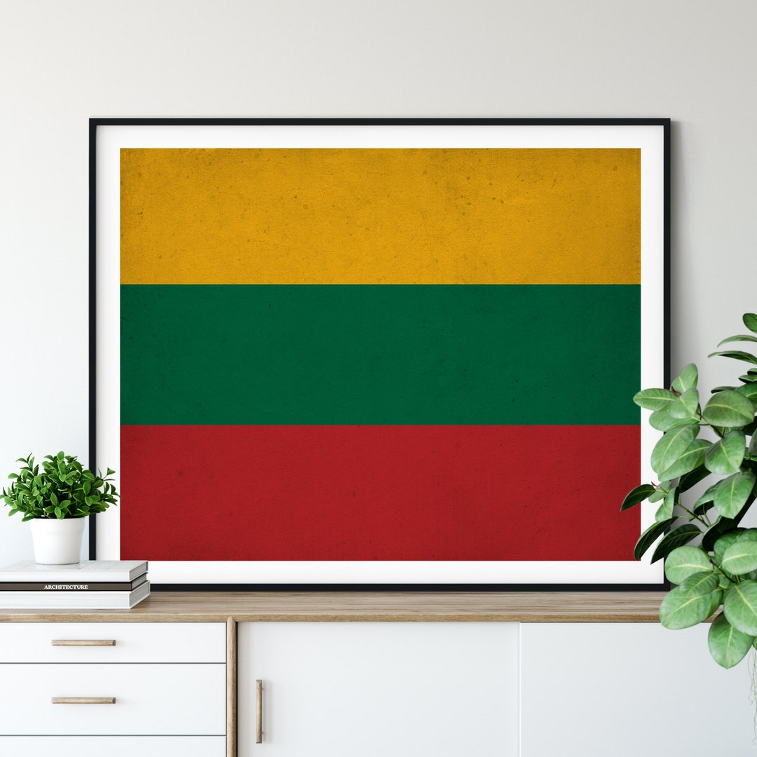 Lithuania Flag Art, Lithuanian Flag Print, Flag Poster, Country Flags ...