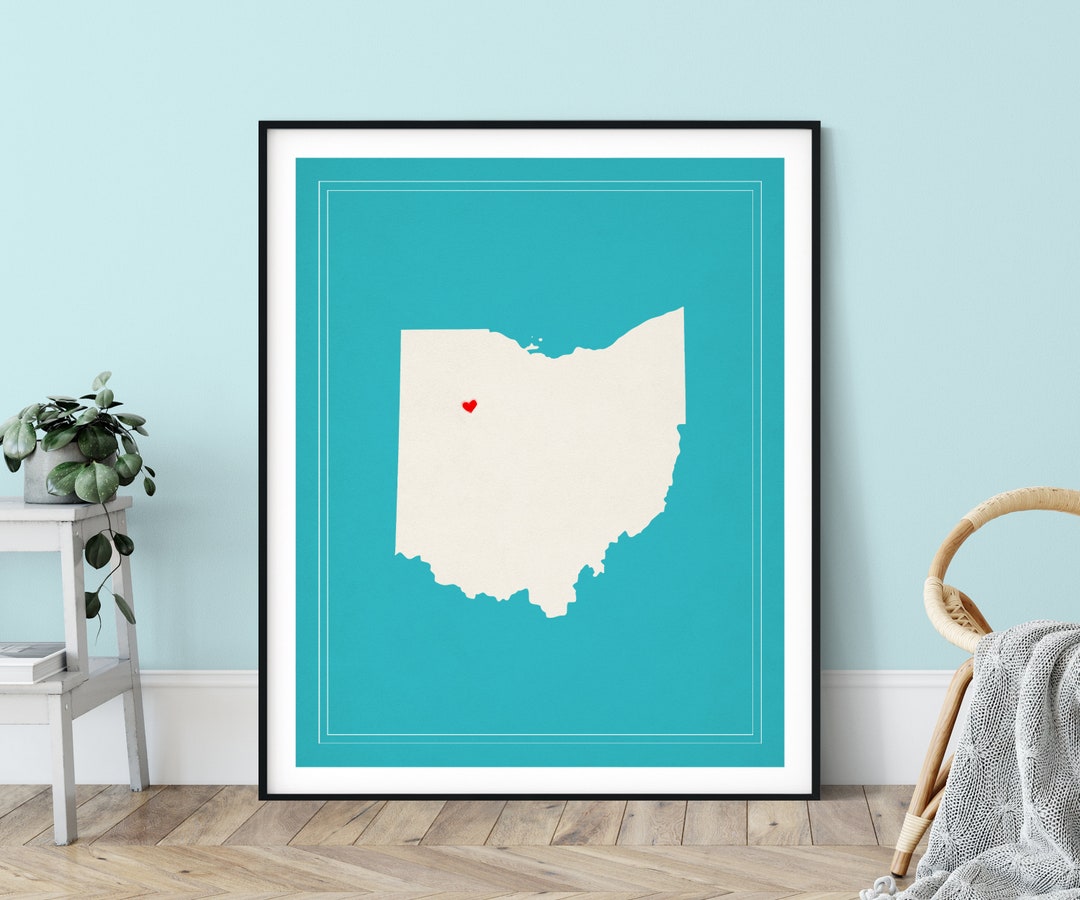 Custom Ohio State Art, Customized State Map Art, Personalized Gift ...