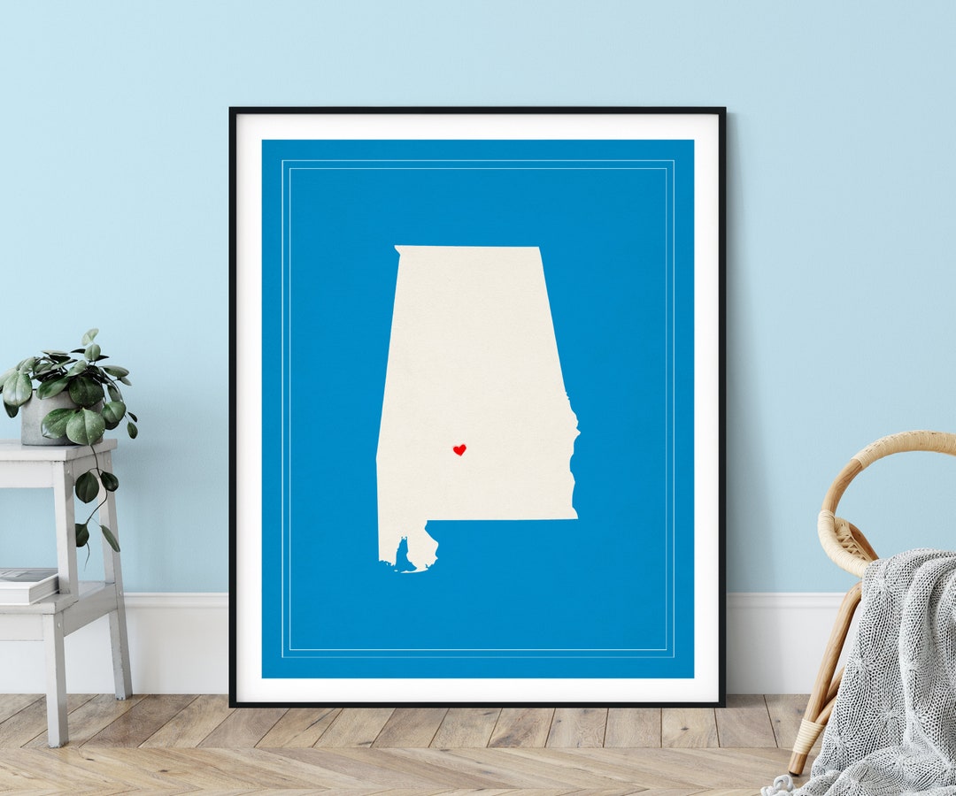 Custom Alabama State Art, Customized State Map Art, Personalized Gift ...