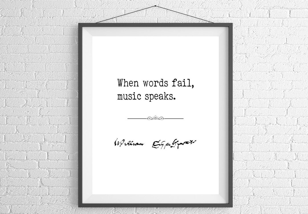 William Shakespeare Quote Print, Music Poster, Inspirational Wall Art ...
