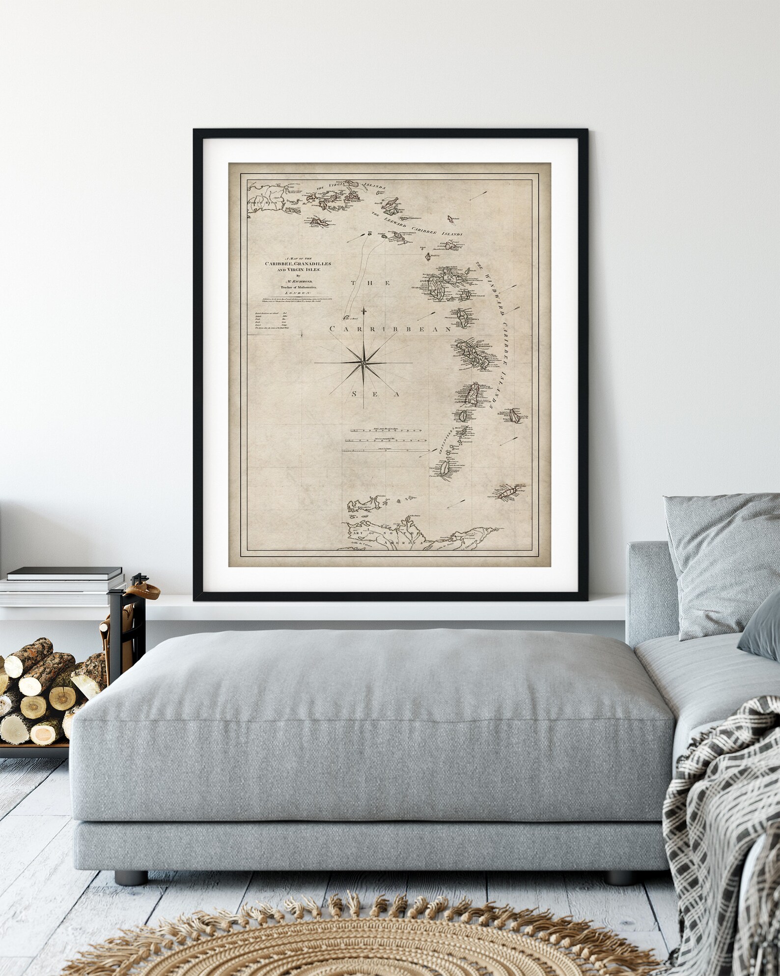1779 Caribbean Islands Map Print: Vintage Lesser Antilles Art Featuring ...