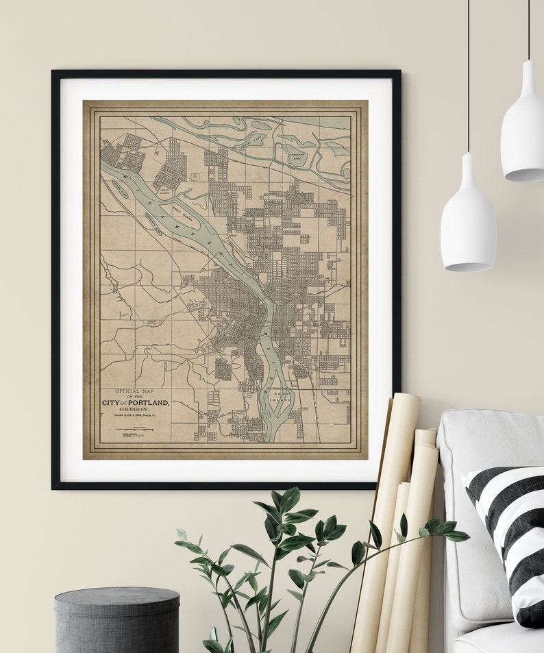 1901 Portland Oregon Map Print: Vintage City Street Plan Art - Etsy