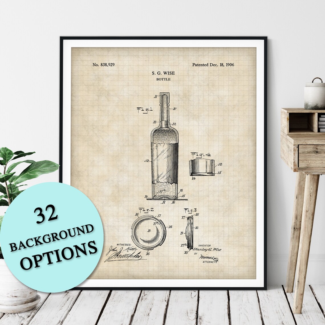Bottle Patent Print Customizable Wine Bottle Patent Wine - Etsy