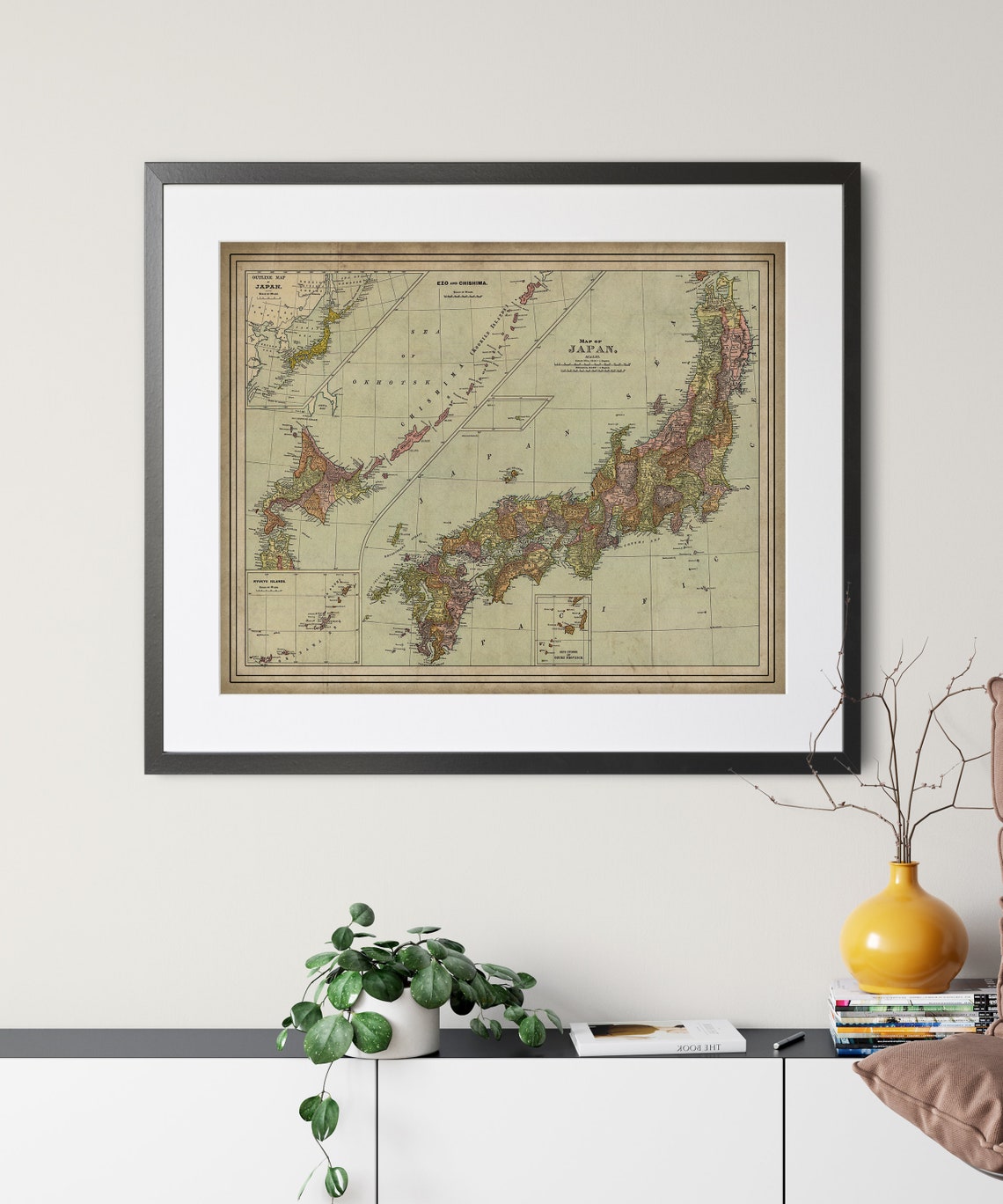 1897 Japan Map Print Vintage Map Art Antique Map Office | Etsy