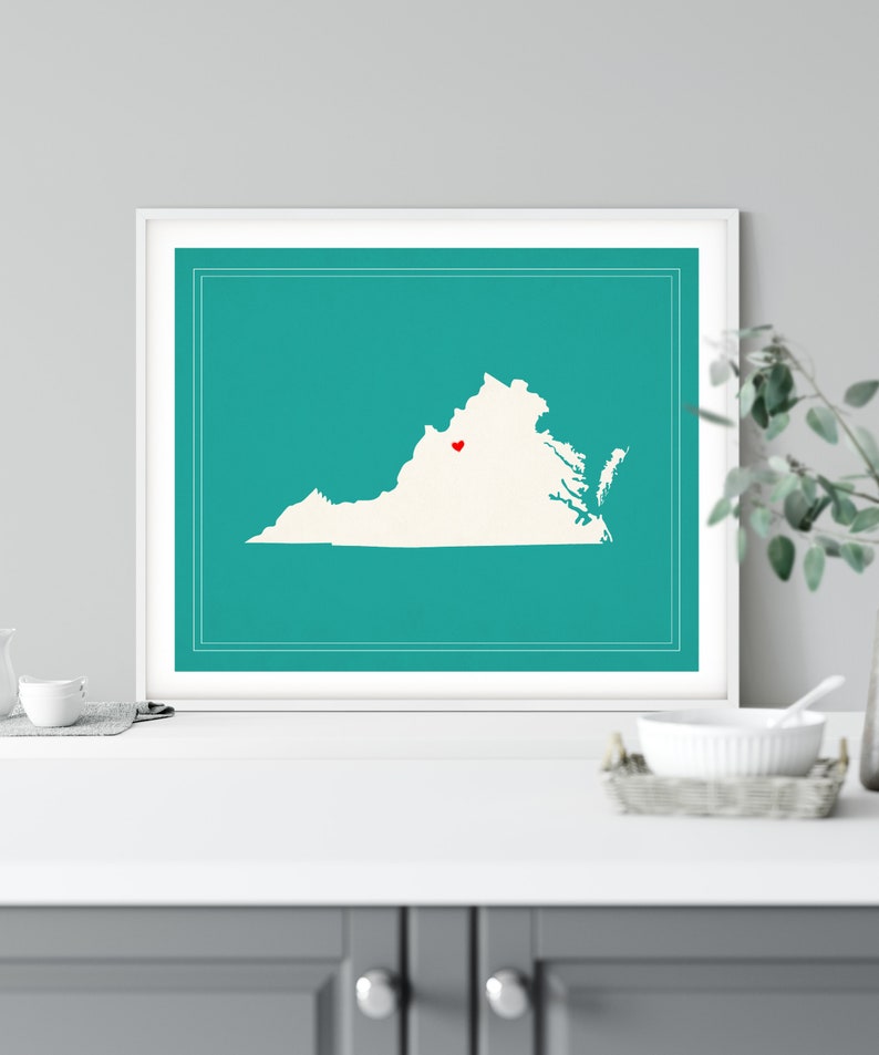 Custom Virginia State Art Customized State Map Art - Etsy