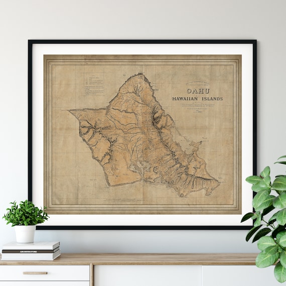 1881 Oahu Map Print Vintage Map Art Antique Map Old Map - Etsy