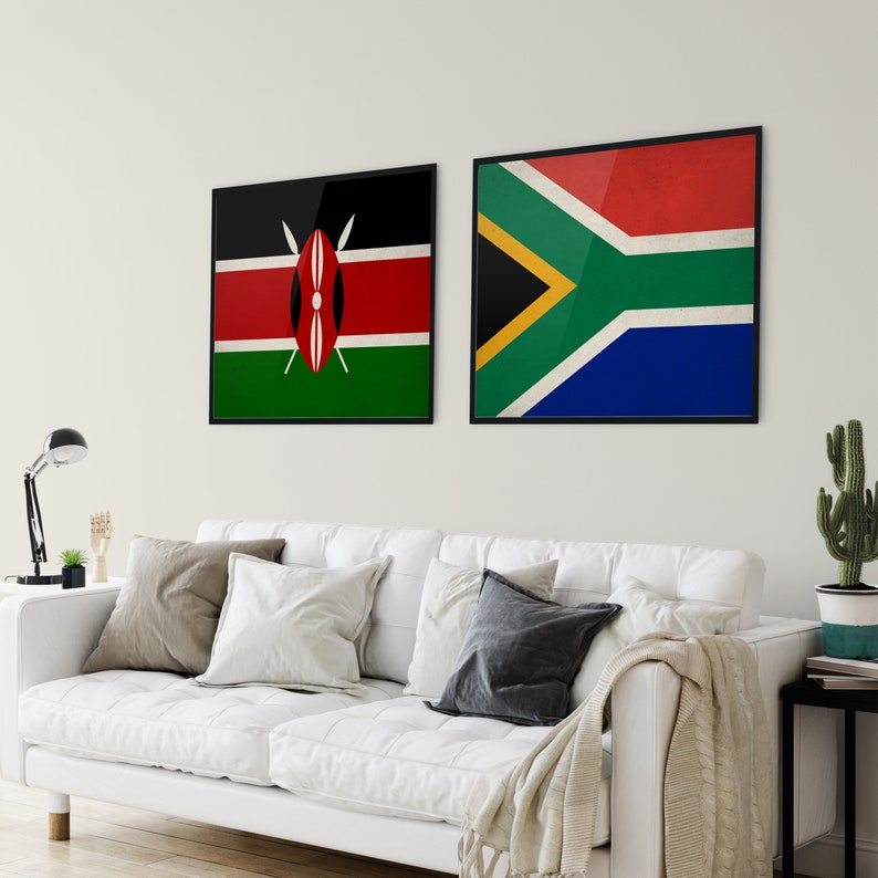 Kenya Flag Art Kenya Flag Print Kenyan Flag Poster Country | Etsy