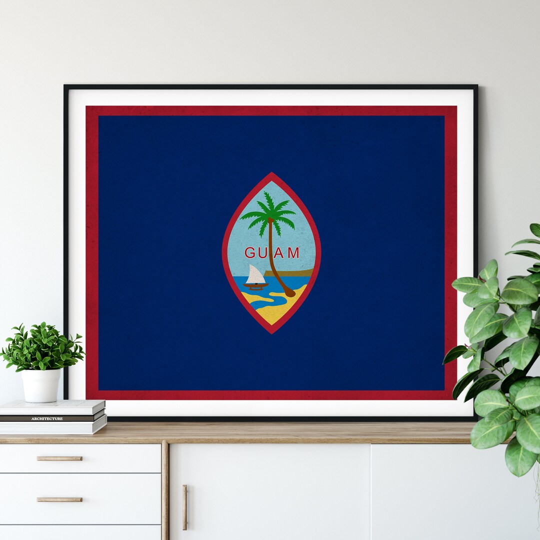 Guam Flag Art, Guam Flag Print, Guam Poster, Guam Art, Guam Gifts, Guam ...